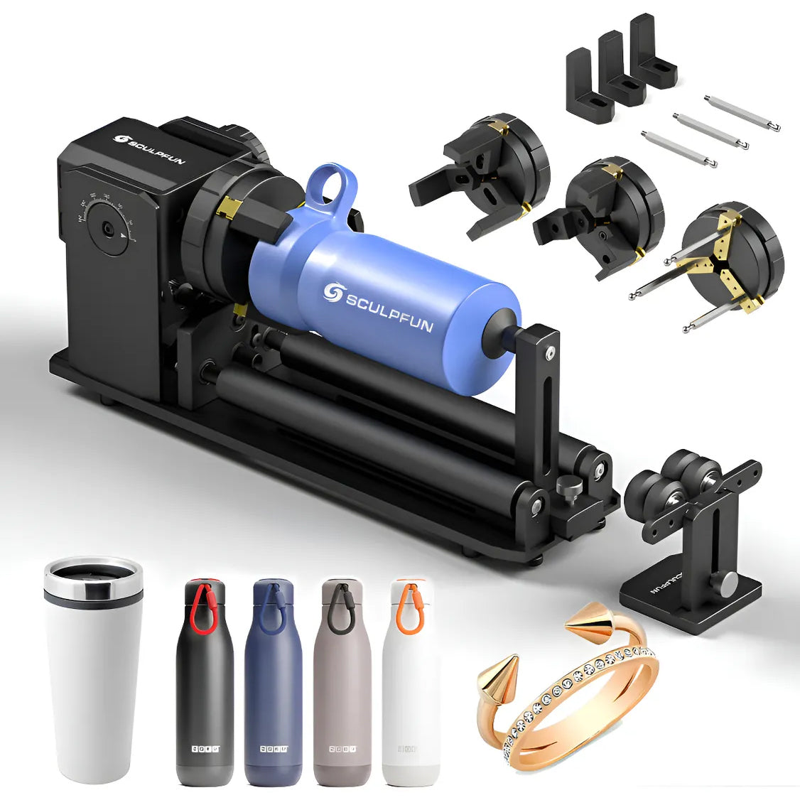 SCULPFUN RA Pro Max 4 em 1 rolo giratório e mandril para gravador a la ...